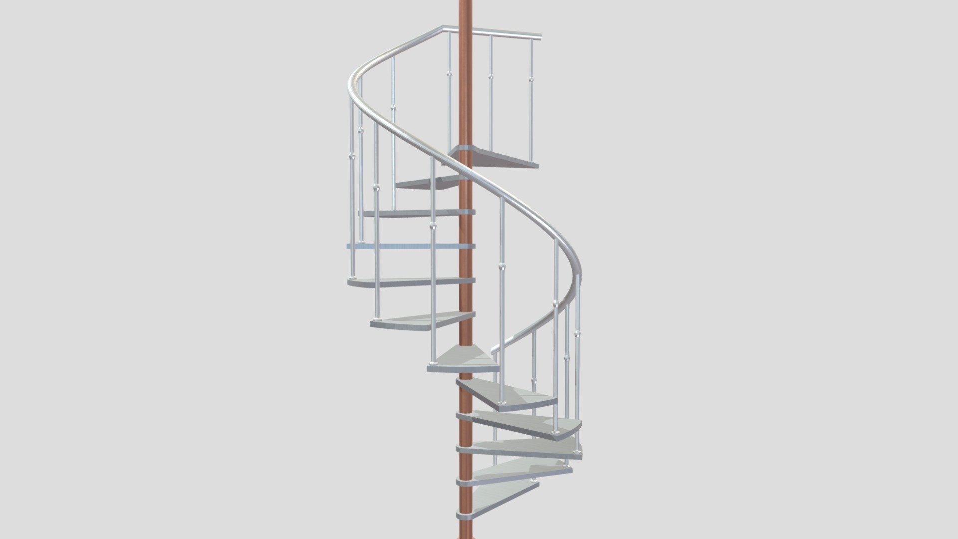 Spiral Stair 11 Thread 55 Inch Diameter - 3D model by HYYH [c07023d ...