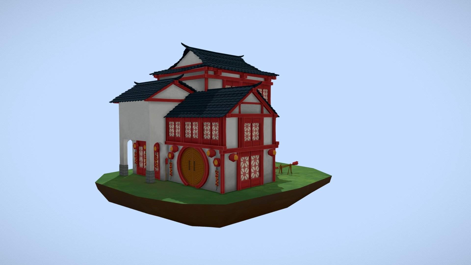 stylized ancient China firework maker - 3D model by nathandhaene ...