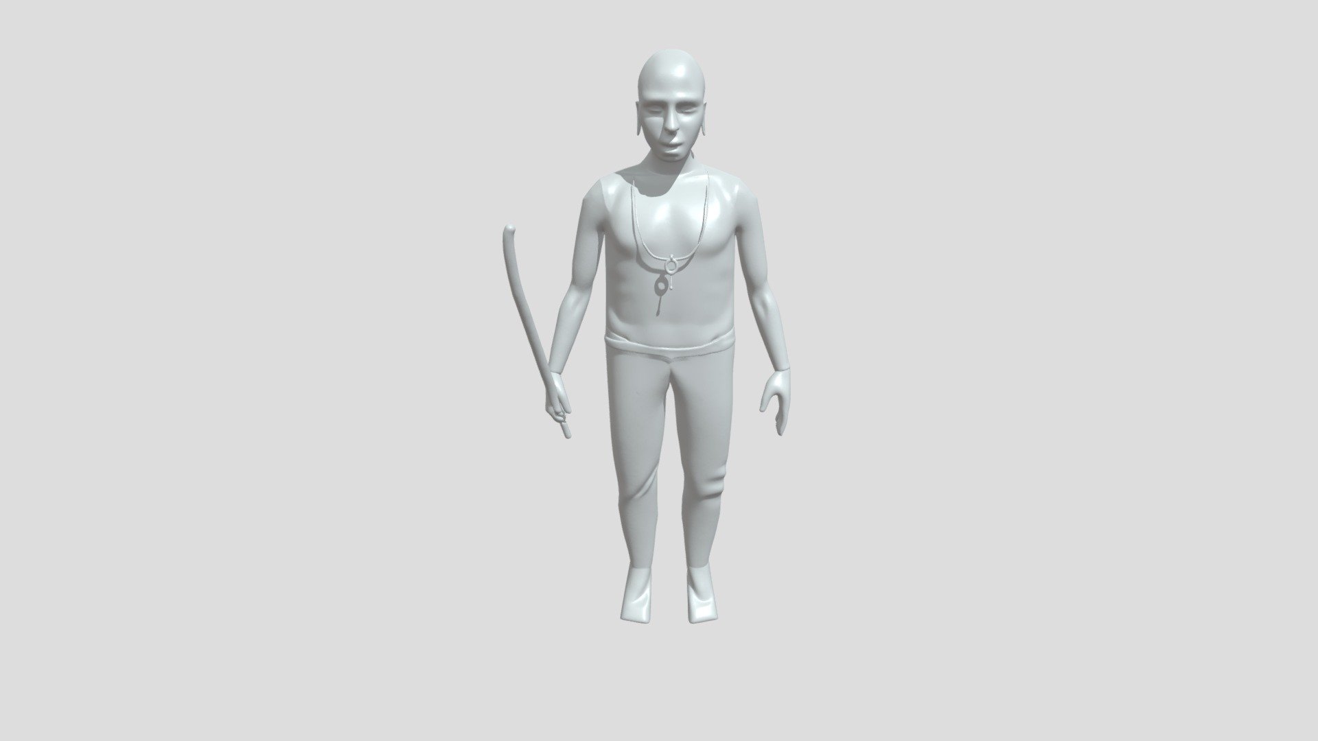 Humanoid figure with staff - 3D model by kmmm727272 [c074b2f] - Sketchfab
