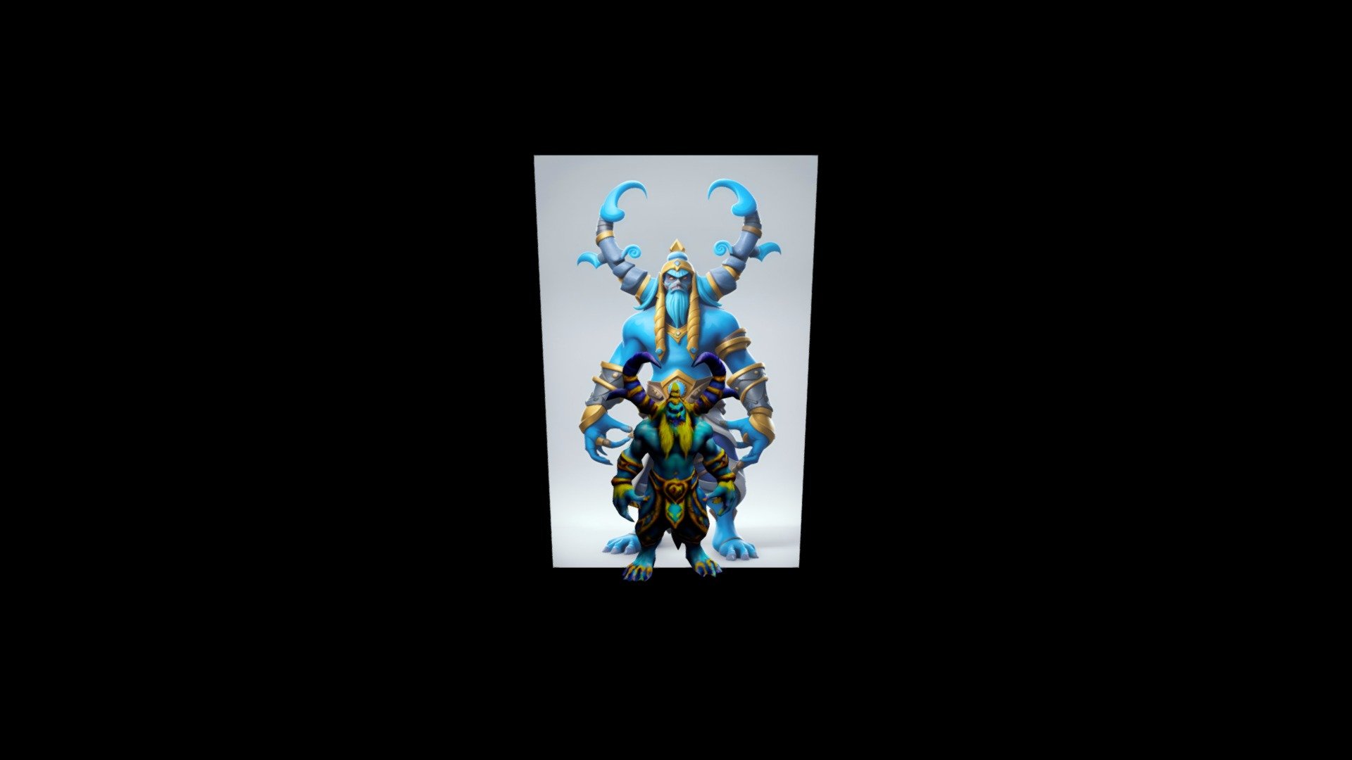 a cartoon character with blue and gold armor Thi - Download Free 3D ...