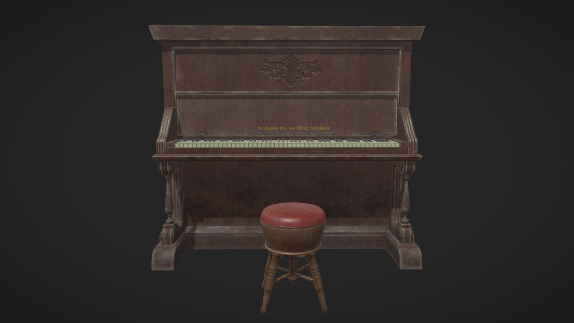 Vintage Piano with Chair - Download Free 3D model by Jonas M ...