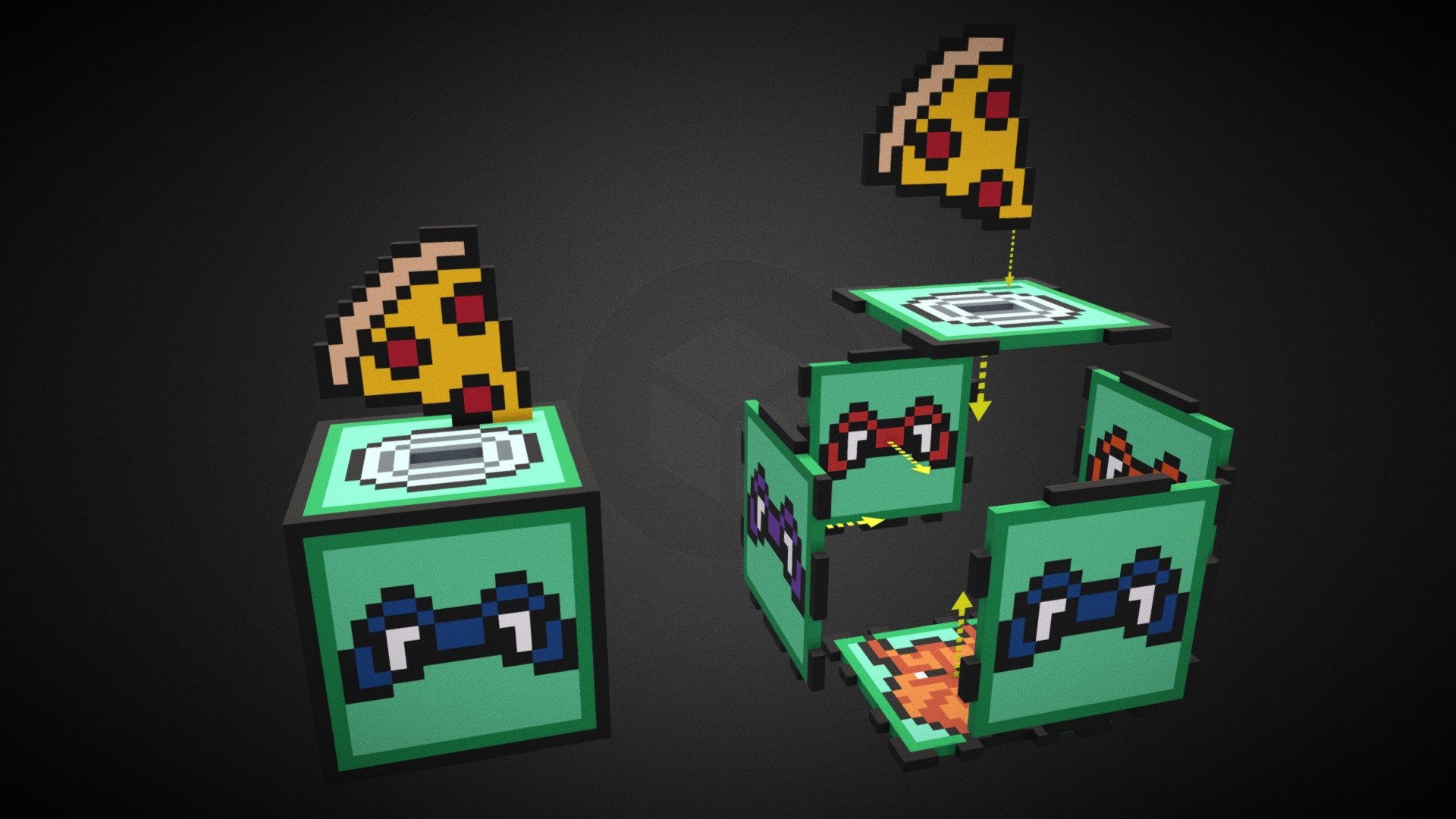 TMNT Money Box (Piggy Bank) Pixel / Voxel - Buy Royalty Free 3D model ...
