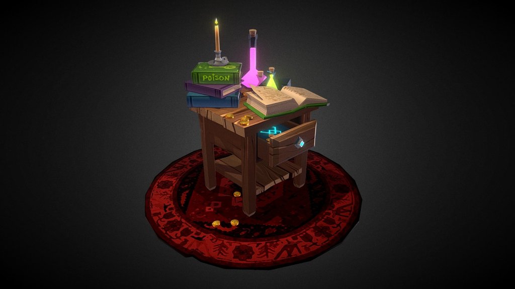 Potions Desk - 3D model by randomspirits [c084eb8] - Sketchfab