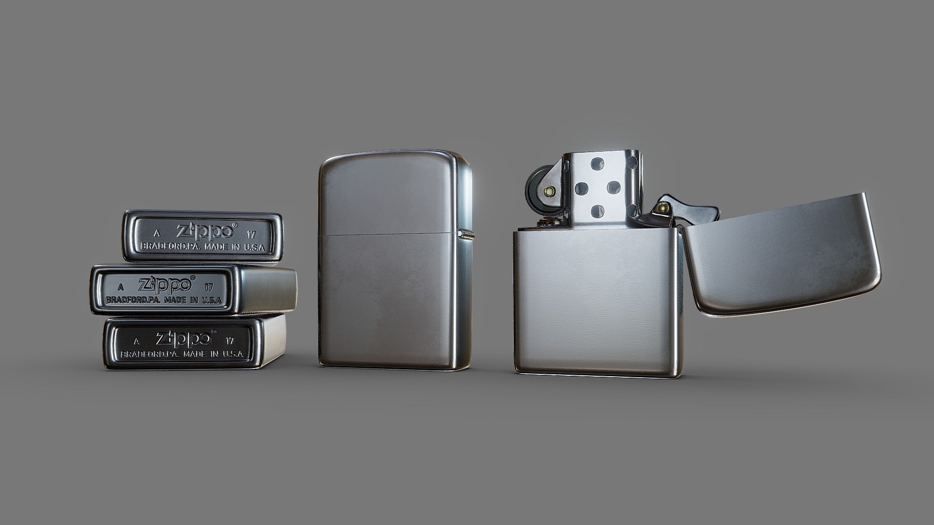Zippo Lighter High Poly - 3D model by Leonardo (@bobododo) [c0893a5 ...