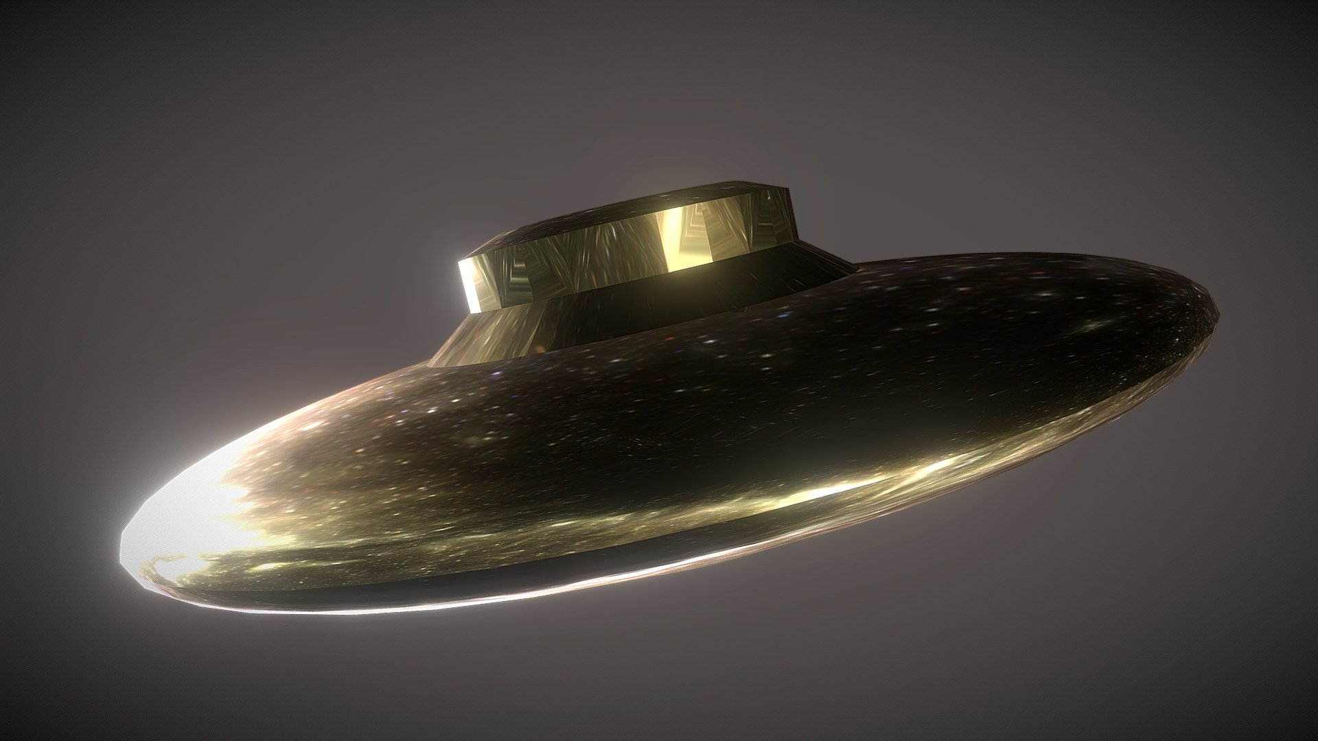Low-Poly Retro-style sci-fi Flying Saucer Solid - Download Free 3D ...