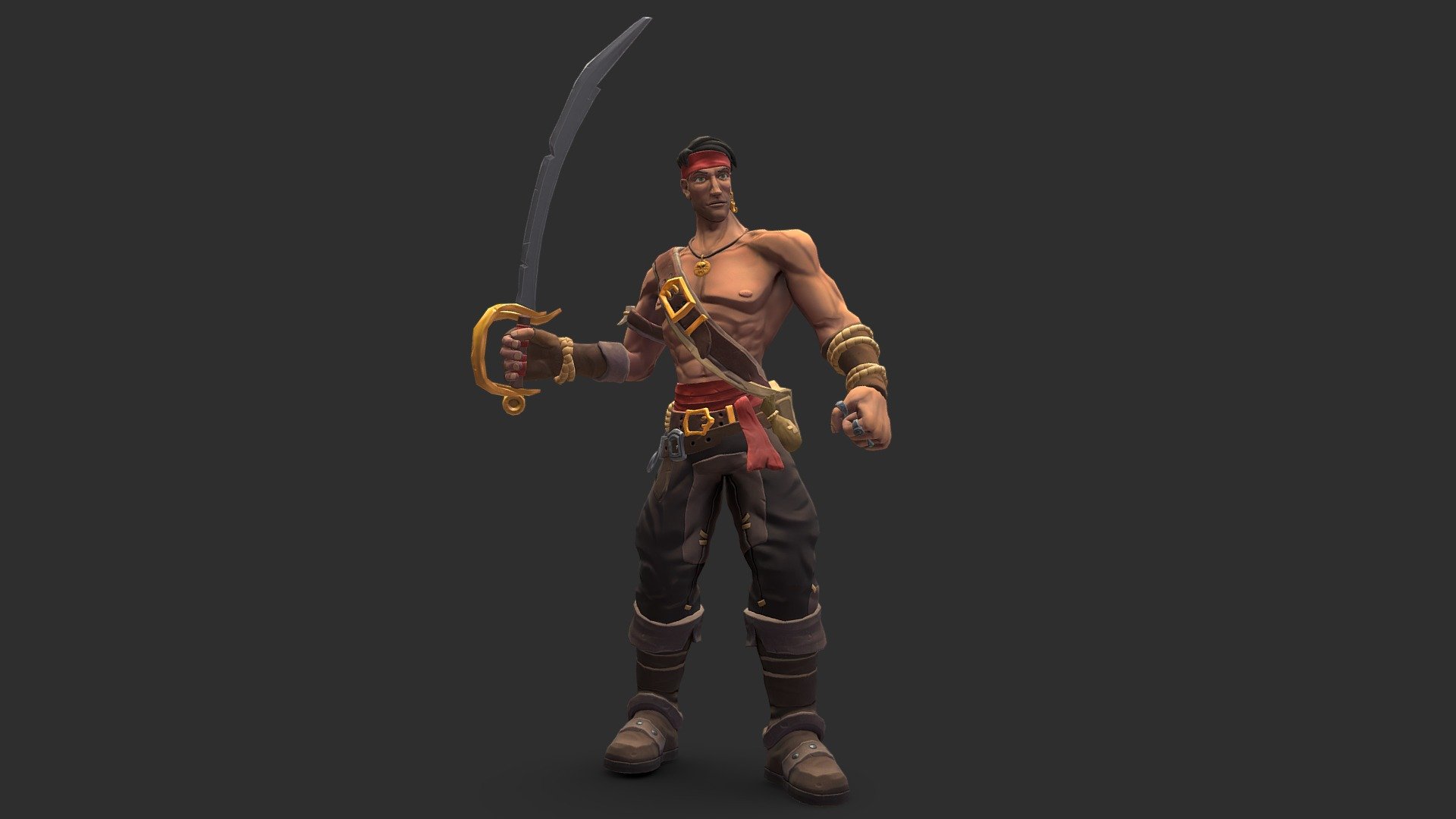 Stylised Pirate Character - Posing 2 - 3D model by JoseDLH [c0ad46d ...