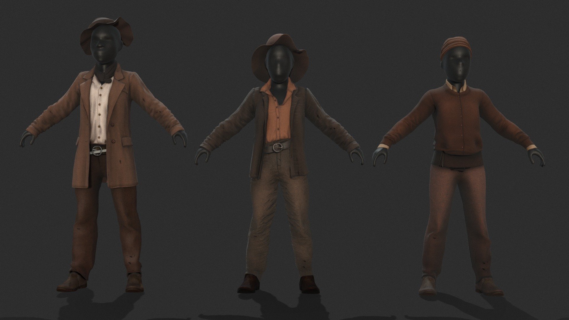 3 Set of men's slave clothing in EEUU - Buy Royalty Free 3D model by ...