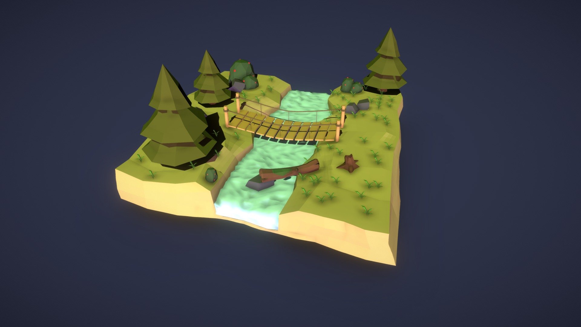 First low poly diorama practice - 3D model by Edu Vadillo (@eduvadillo ...