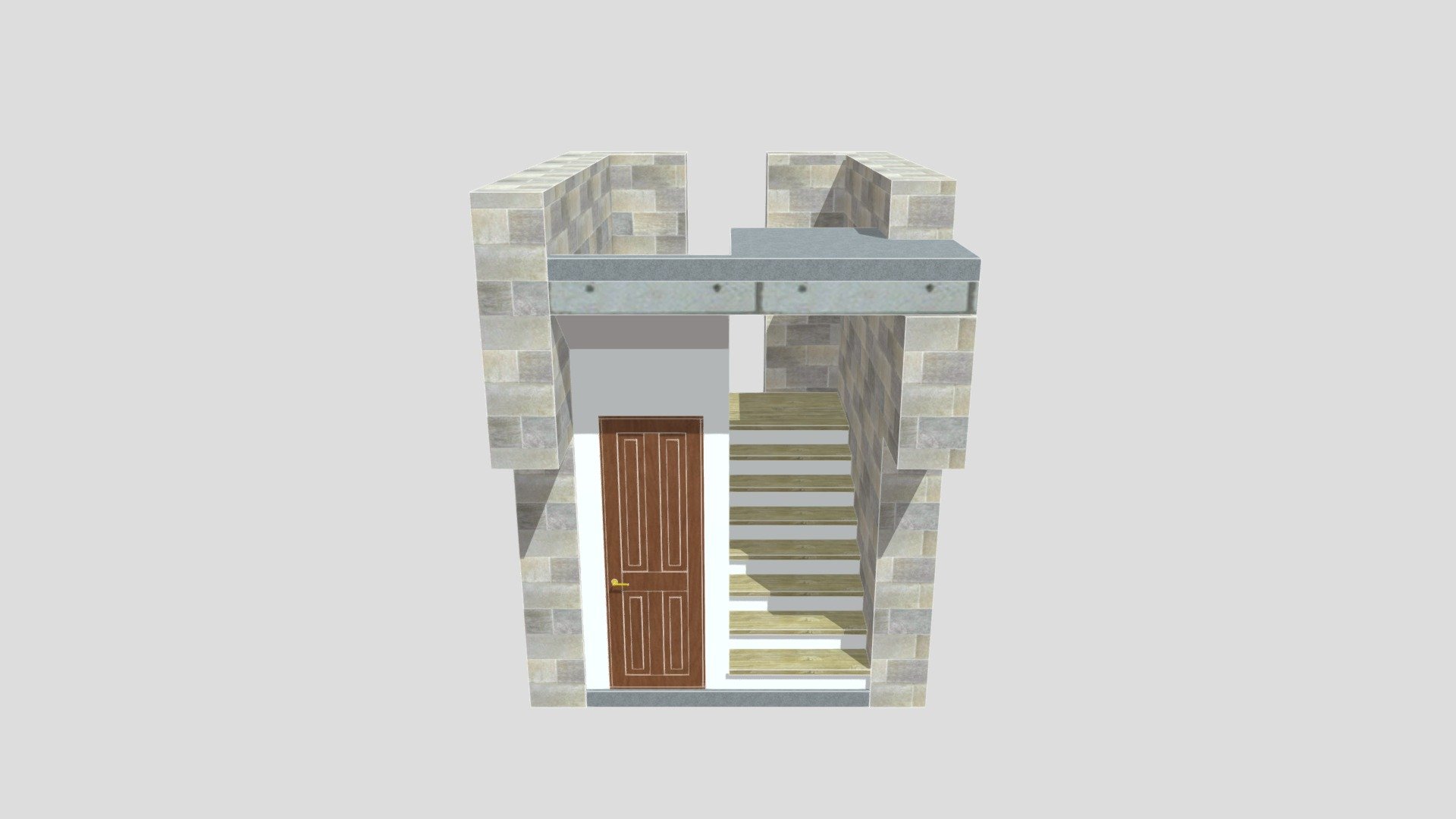 staircase with cladding - 3D model by Mykhailo Kozlovskyi (@3dmk3d ...