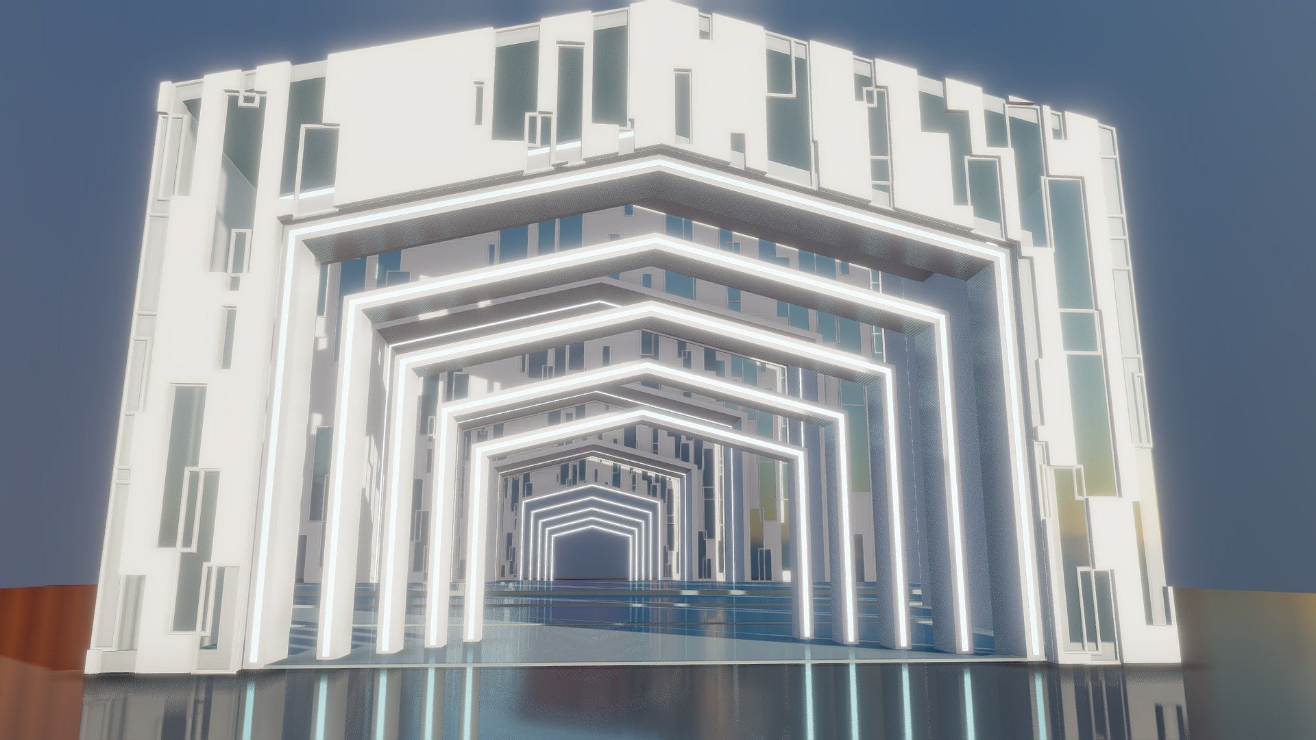 Futuristic Building Interior Exterior 9 - Buy Royalty Free 3D model by ...