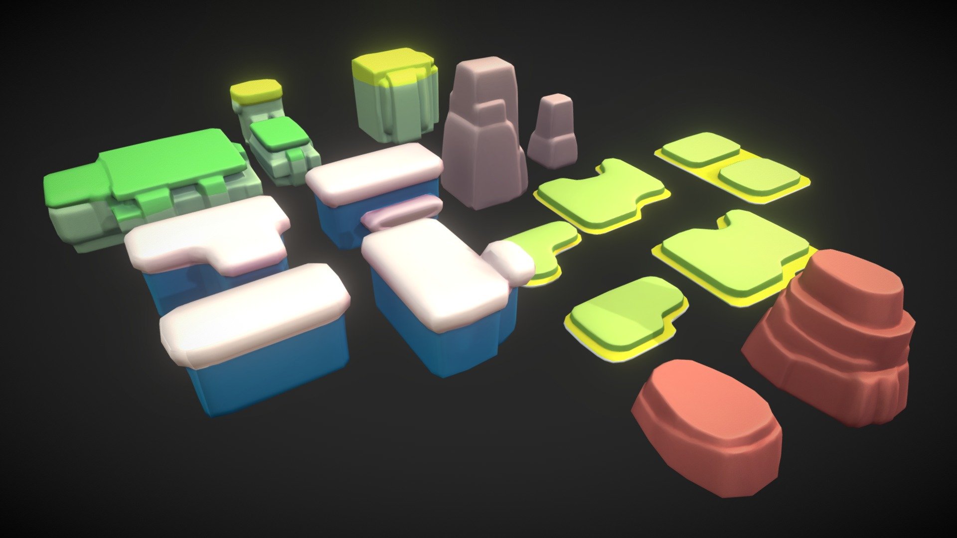 Stylized Terrain Hill Pack Lowpoly - 3D model by Vu. (@vukhiemton1201 ...