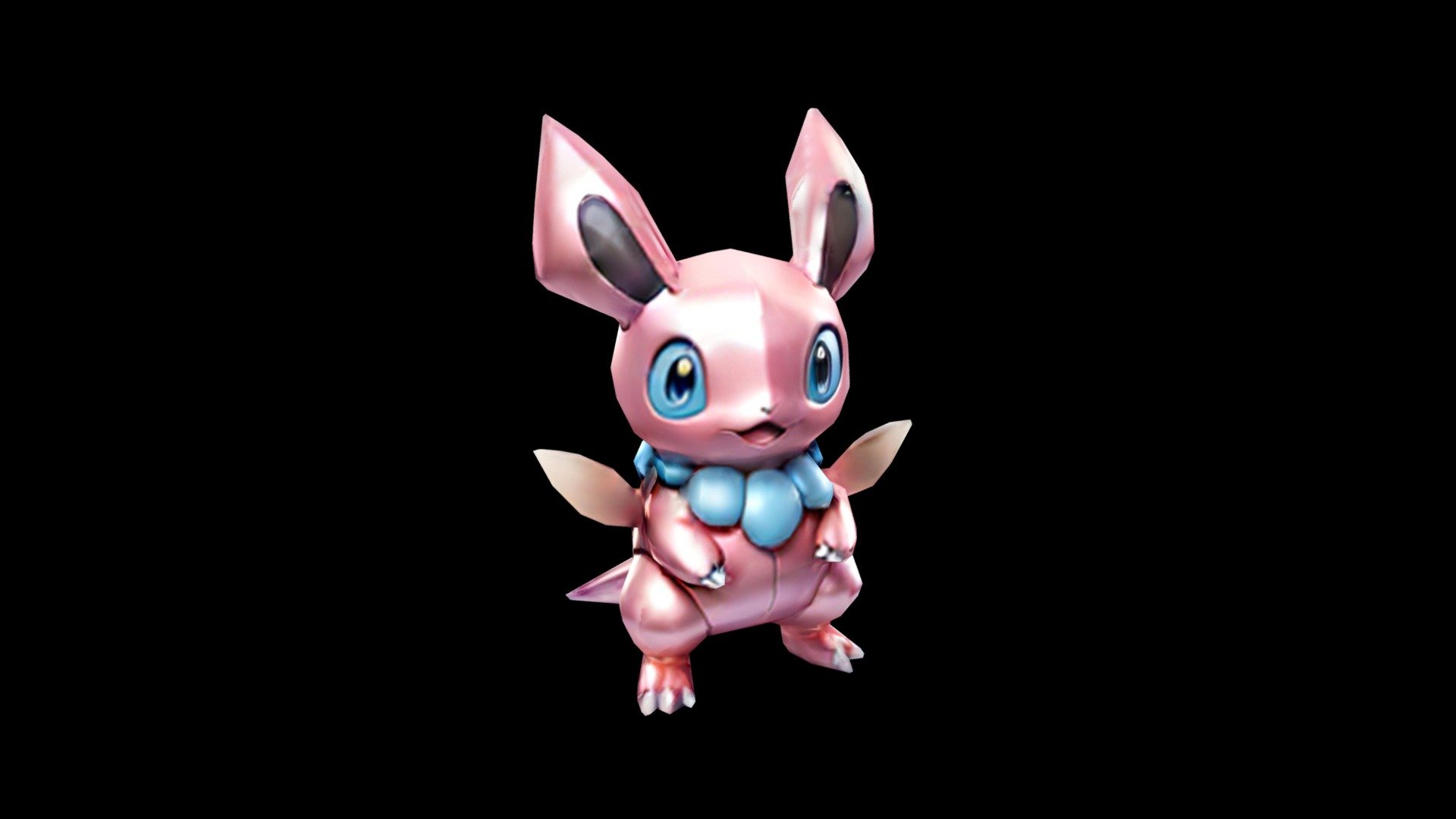 Whimsical White Rabbit Pink-Eared and Playful He - Download Free 3D ...