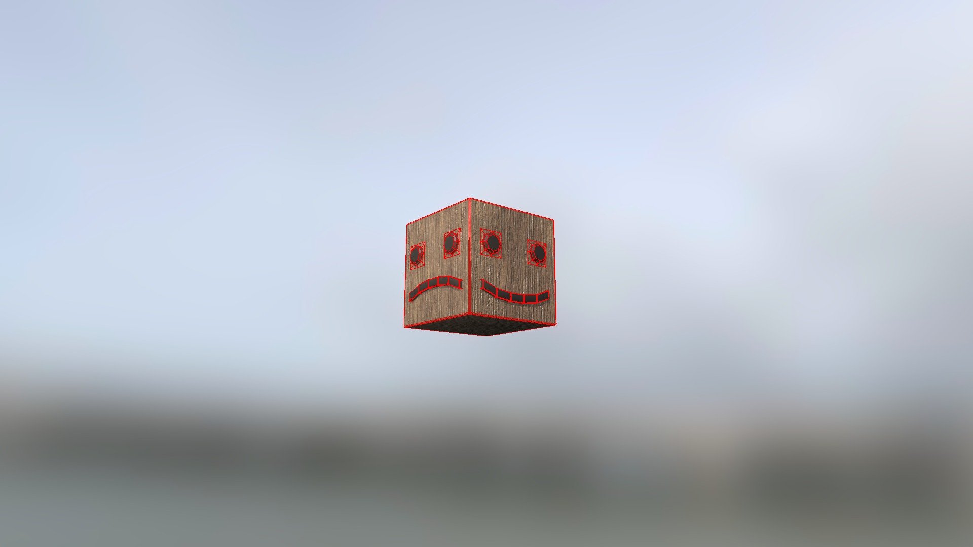 "Dual Emotions in Wood: The Smiling-Sad Cube" - Download Free 3D model ...