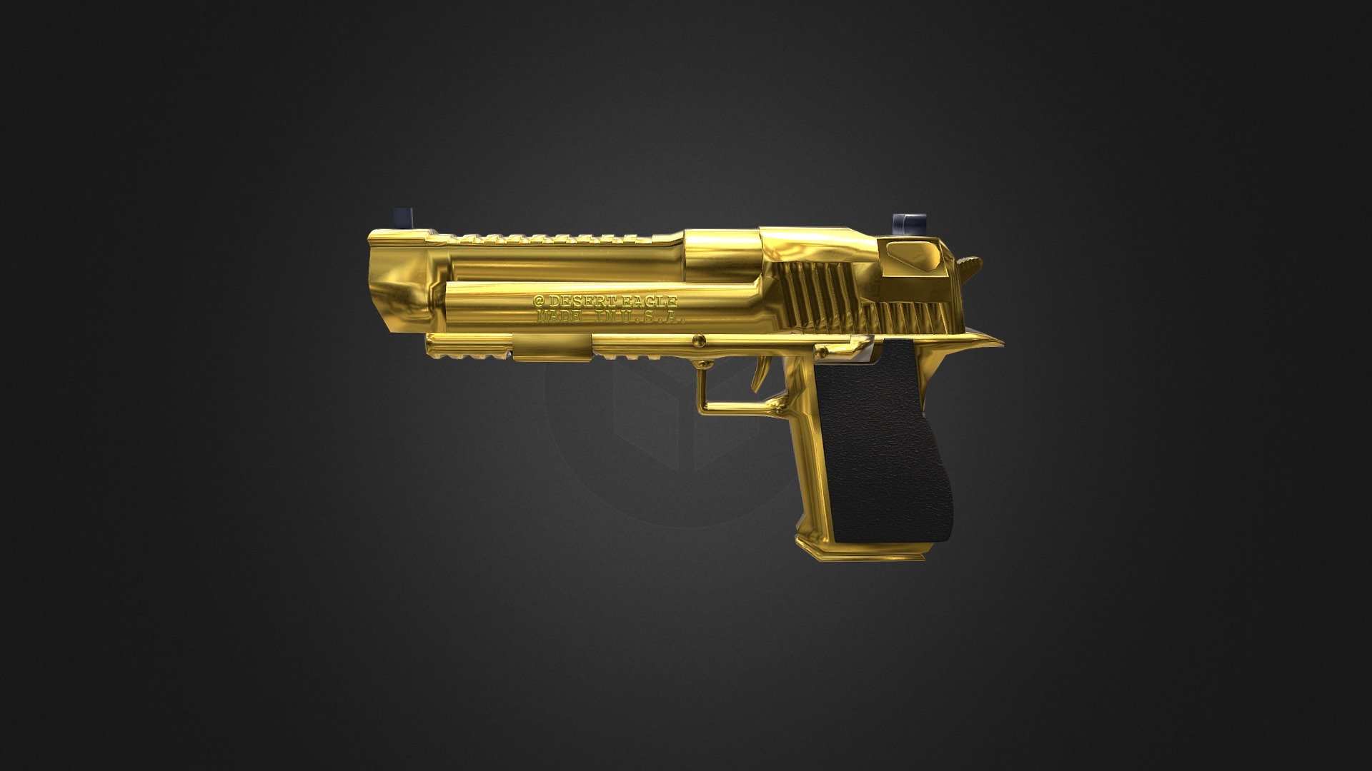 Low Polygon Golden Gun Model - 3D model by shmcfarland [c0da086 ...