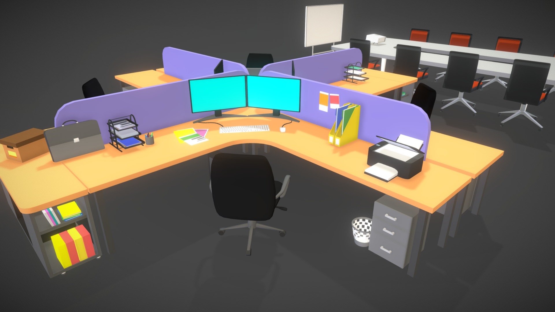 Office Work - 3D model by EK Studio (@ekstudio) [c0dab7c] - Sketchfab