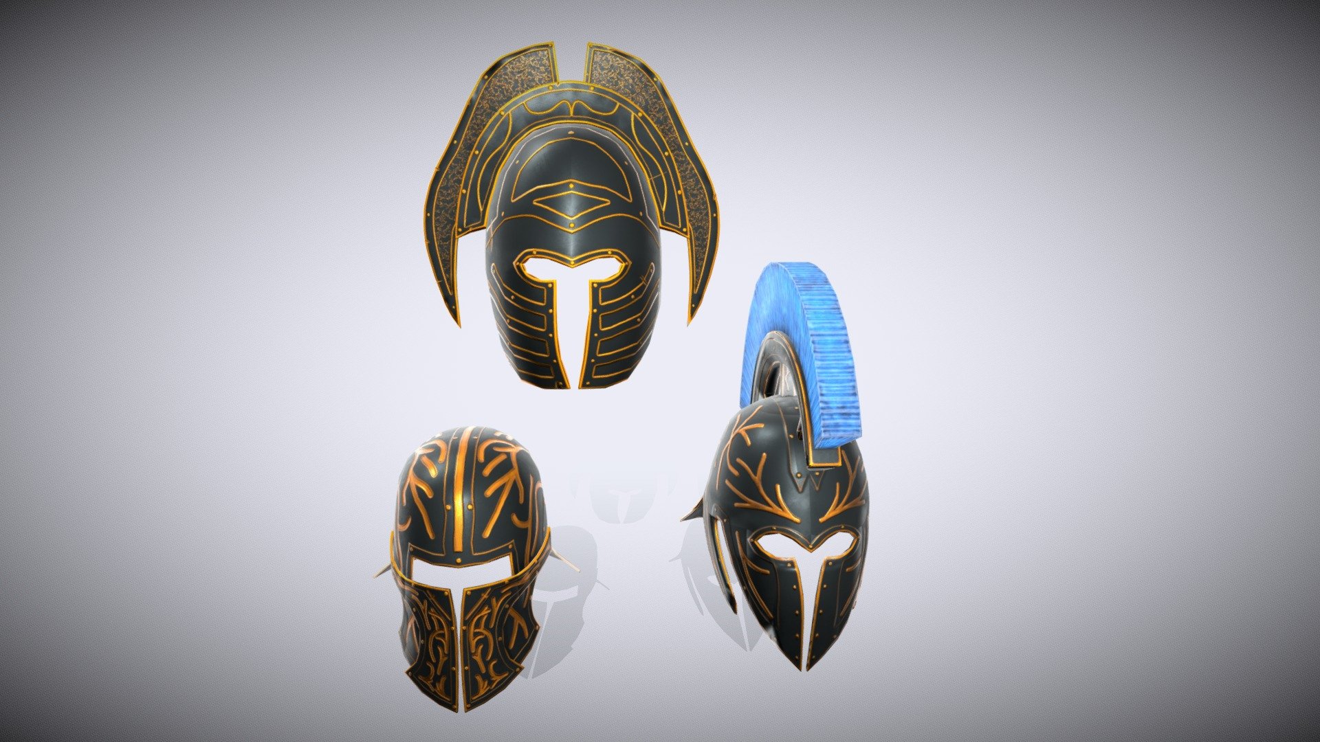 Helmet collection ( low poly ) ( stylized ) - Buy Royalty Free 3D model ...