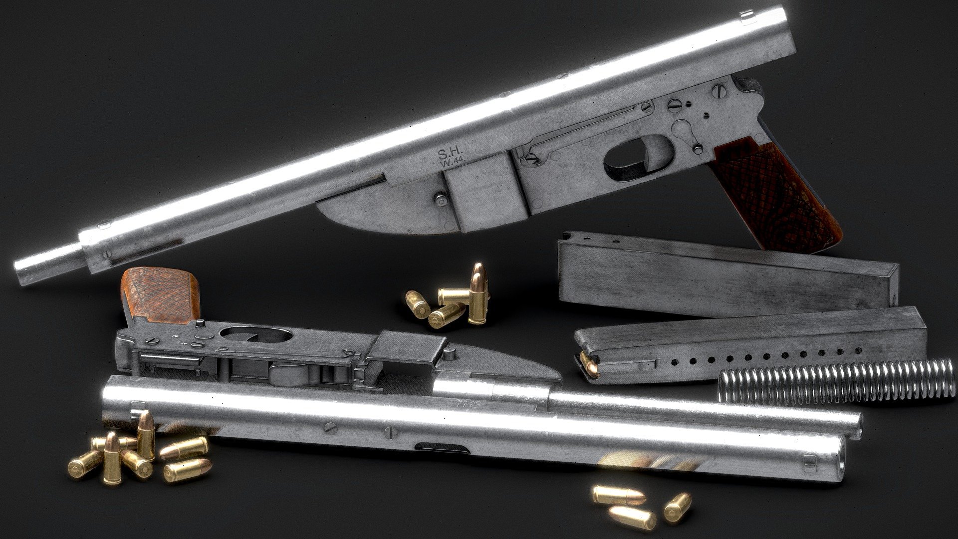 WWII Polish Resistance "Bechowiec" SMG - 3D model by Crazy0_0Cat ...