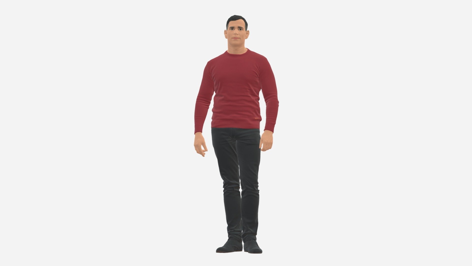 Man In Red Sweater 0792 - Buy Royalty Free 3D model by 3DFarm [c0f5a5c ...