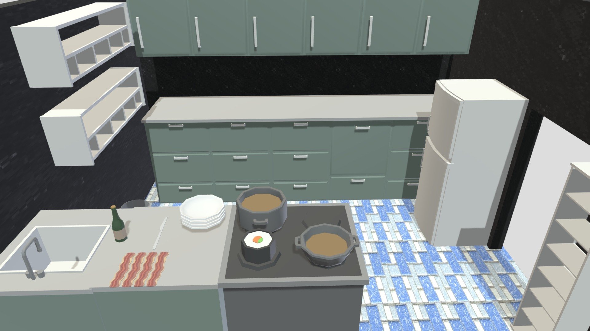 Kitchen Interior - Download Free 3D model by Sba Stuff (@sbastuff ...