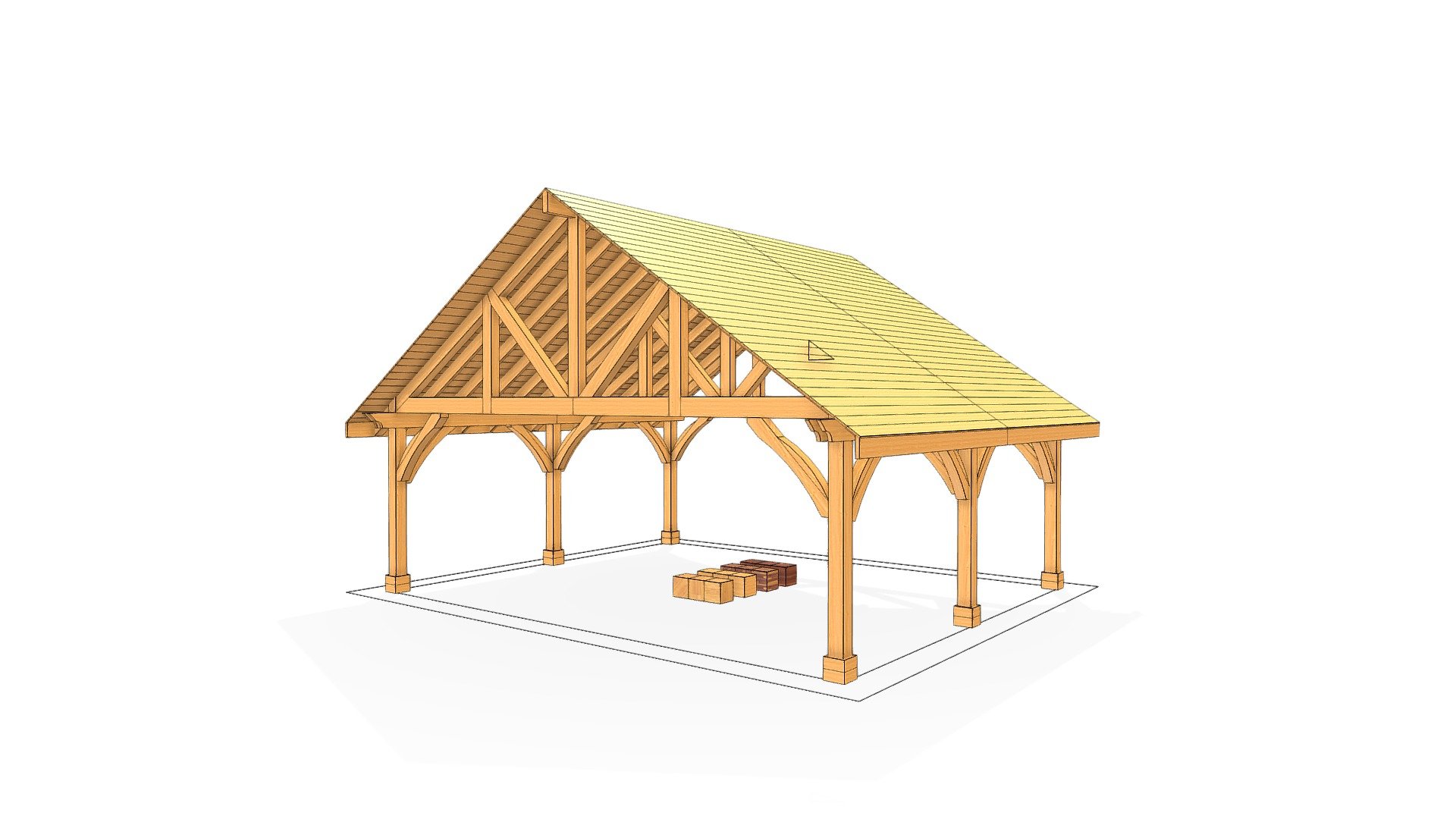 Custom Pavilion 25 ft L x 30 ft W - 3D model by Forever Redwood ...