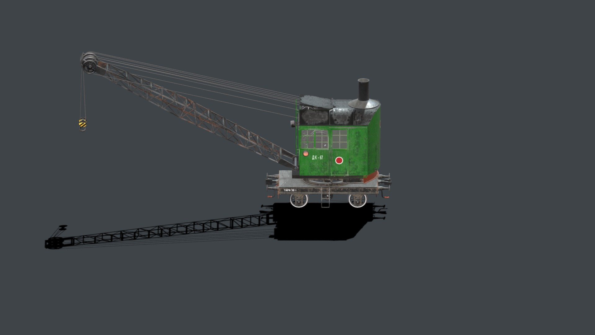 Steam rail crane PK-6 - 3D model by AndrianoVinneti [c1079e1] - Sketchfab
