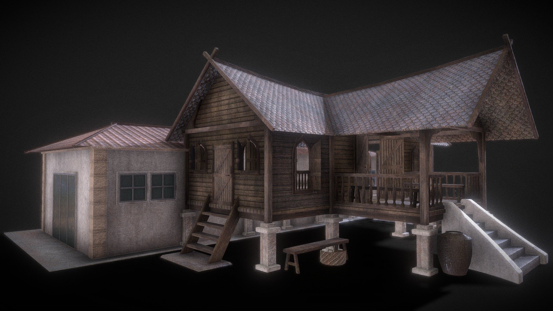 SouthEastAsian_village_house_04 (modern-rural) - Buy Royalty Free 3D ...