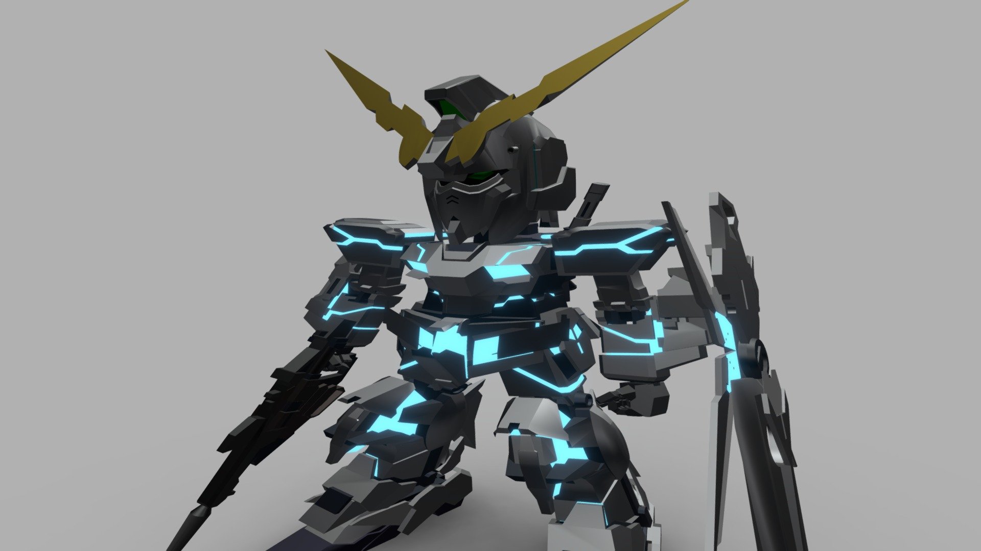 SD RX0 Unicorn Gundam (Destroy Mode) - 3D model by krit yamsaso (กฤษณ์ ...