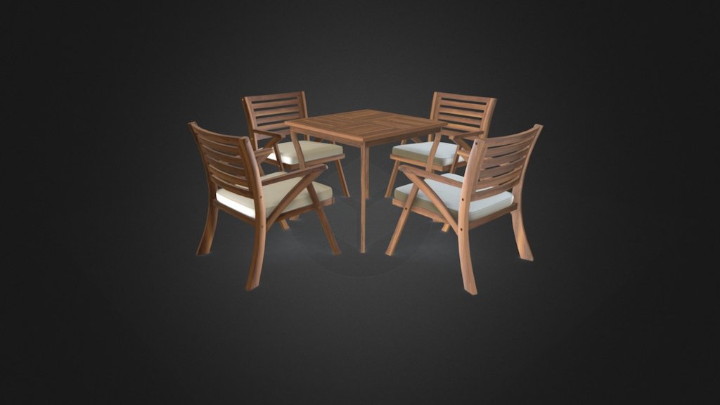 Ajax 5 Piece Dining Set with Cushions - 3D model by roomremix [c119439 ...