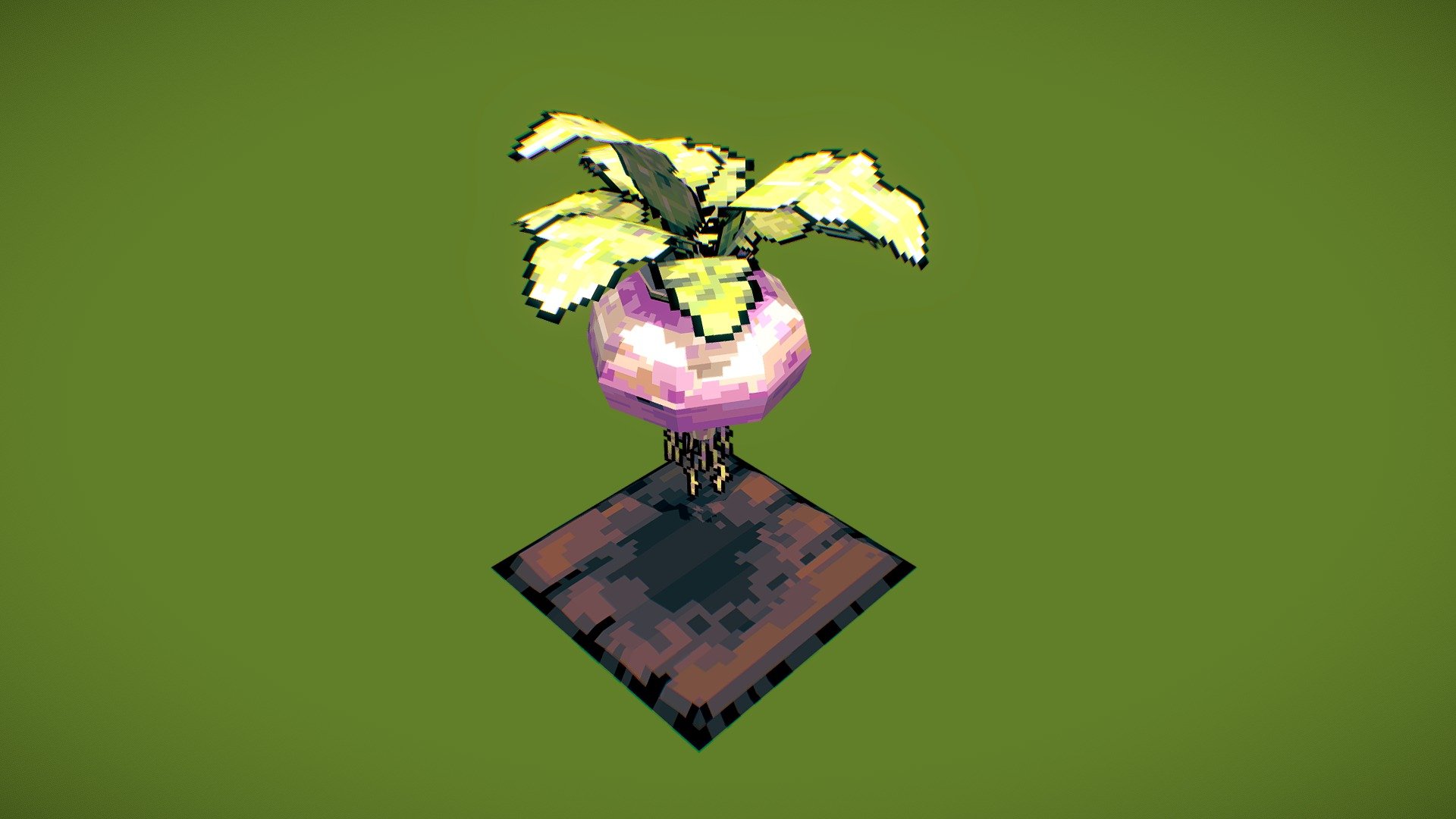 Turnip Pixel Plant - 3D model by AtskaHeart [c11f562] - Sketchfab