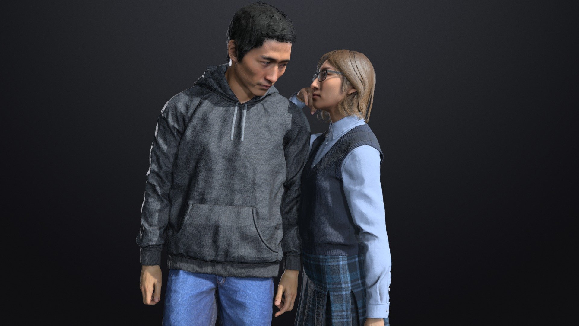 BMS Tokyo Back Alleys - Crowd Couple - 3D model by BigMediumSmall ...