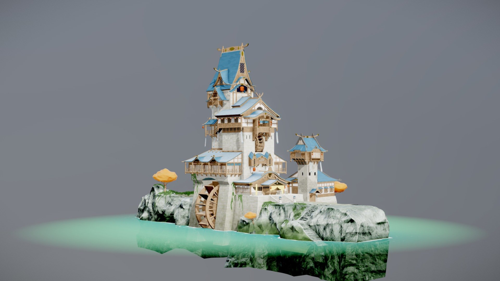 Waterwheel Castle - Buy Royalty Free 3D model by Troublesome ...