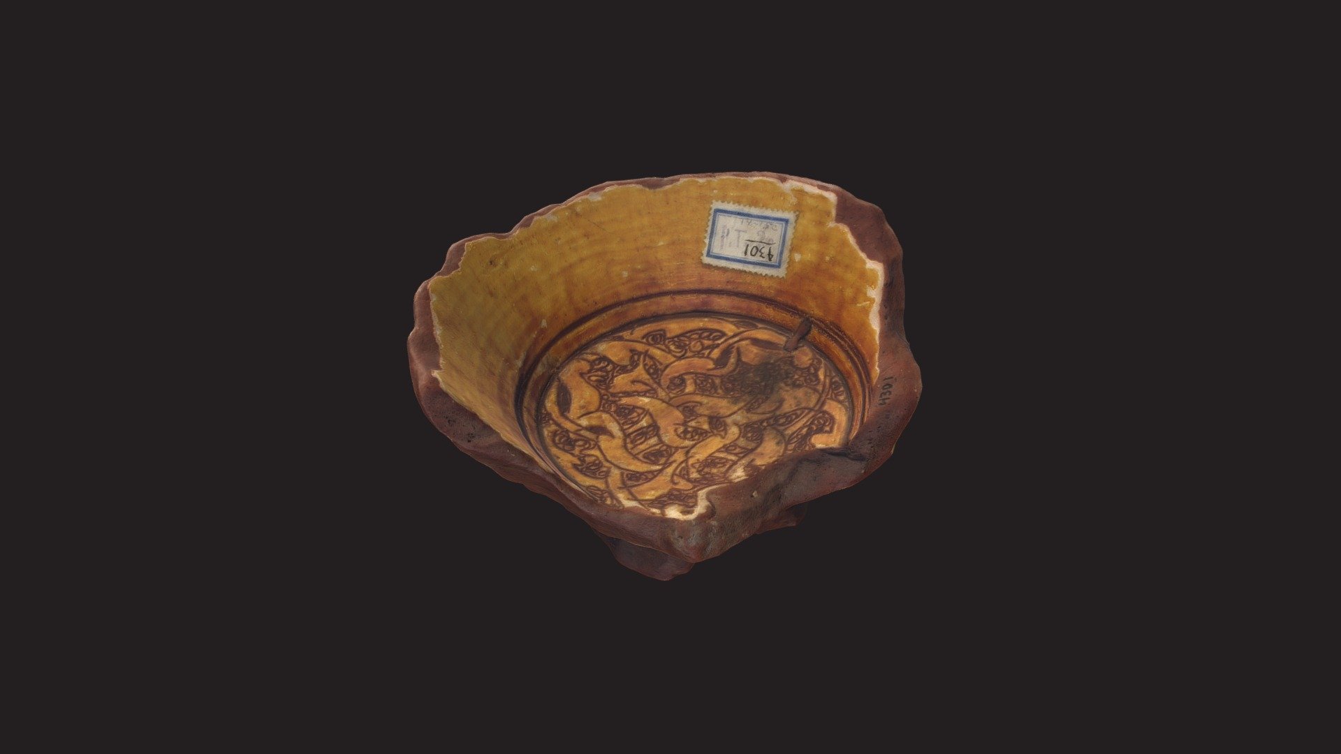 Egyptian Glazed Pottery Base - 3D model by Cleveland Museum of Natural ...