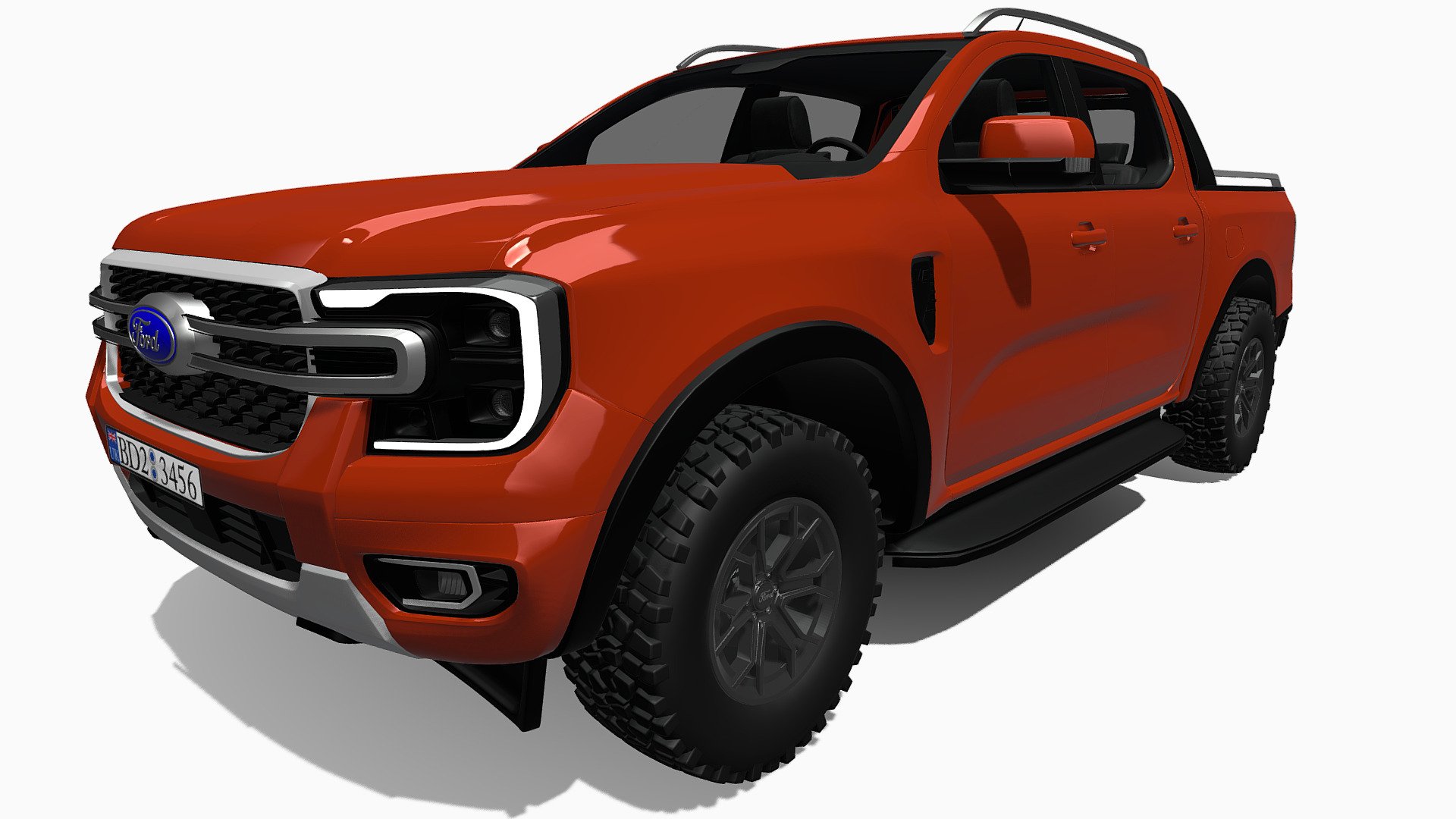 Ford Ranger Platinum (Sedona Orange) - Buy Royalty Free 3D model by ...