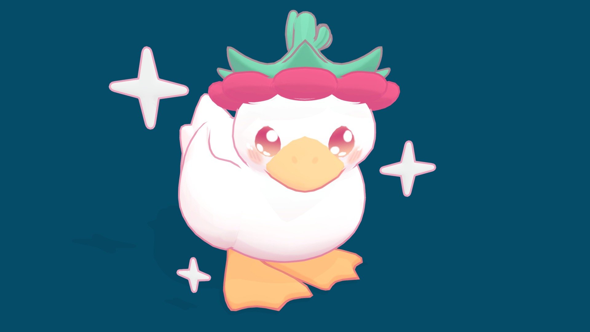 Cute Flower Duck - 3D model by Christiane Schaper (@ChristianeSchaper ...