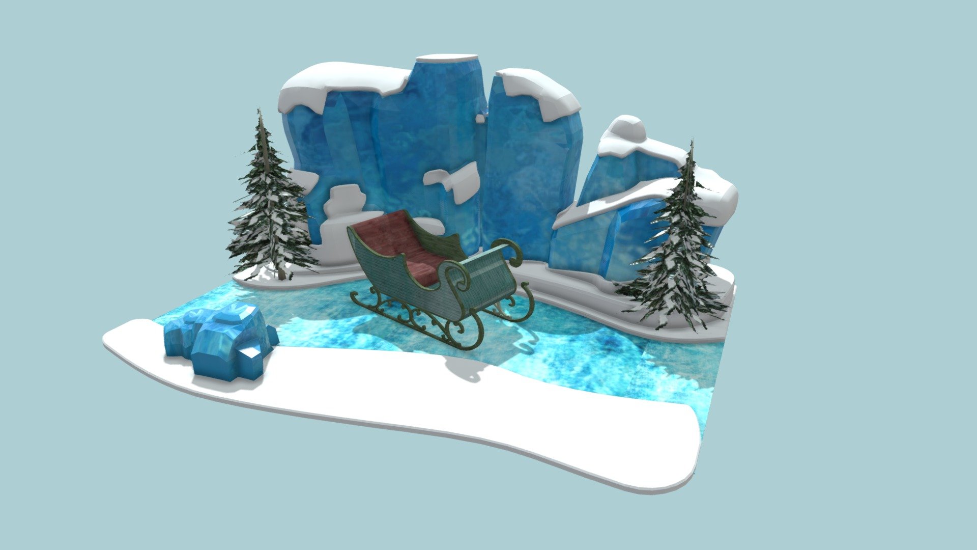 Sleigh Kristoff Frozen - Download Free 3D model by JD (@jond.hendri ...