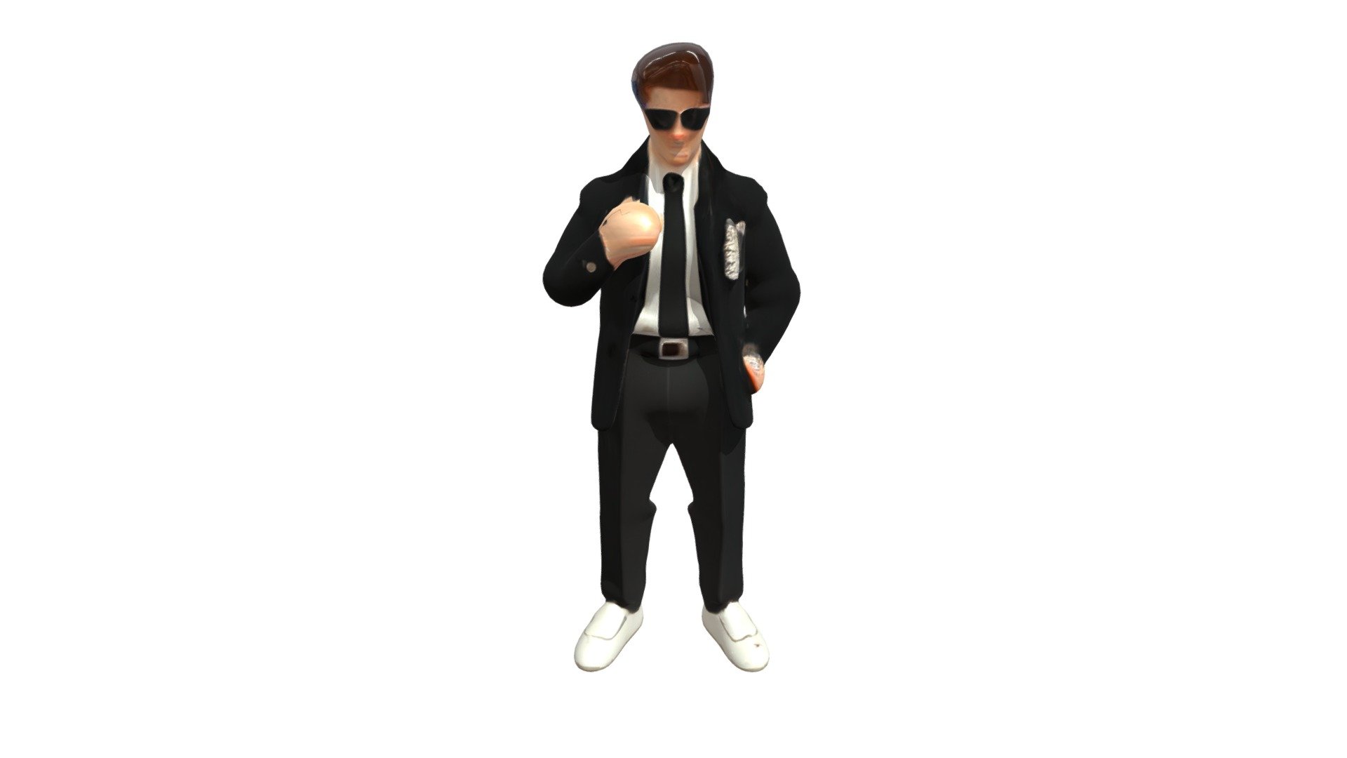 Secret agent action figure with shades - 3D model by Antony ...