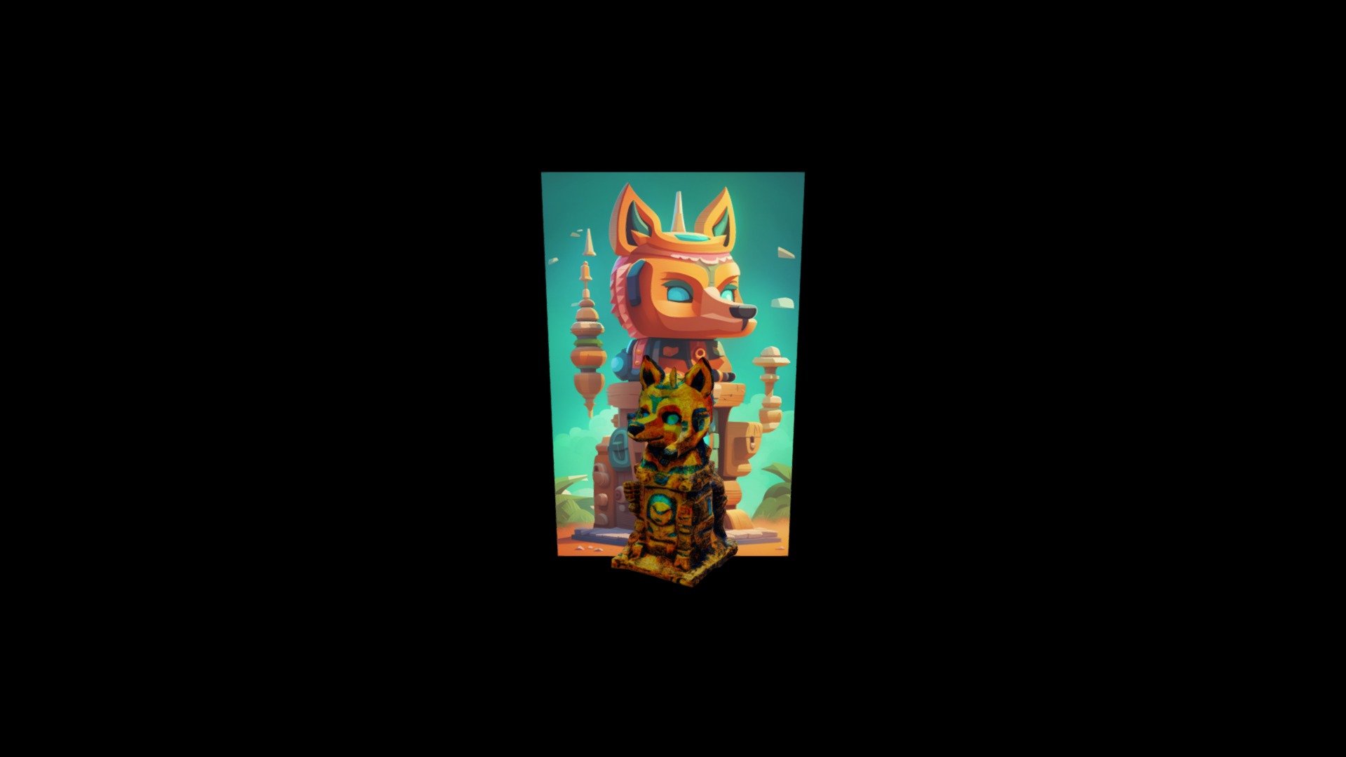 a cartoon style illustration of a stylized stat - Download Free 3D ...
