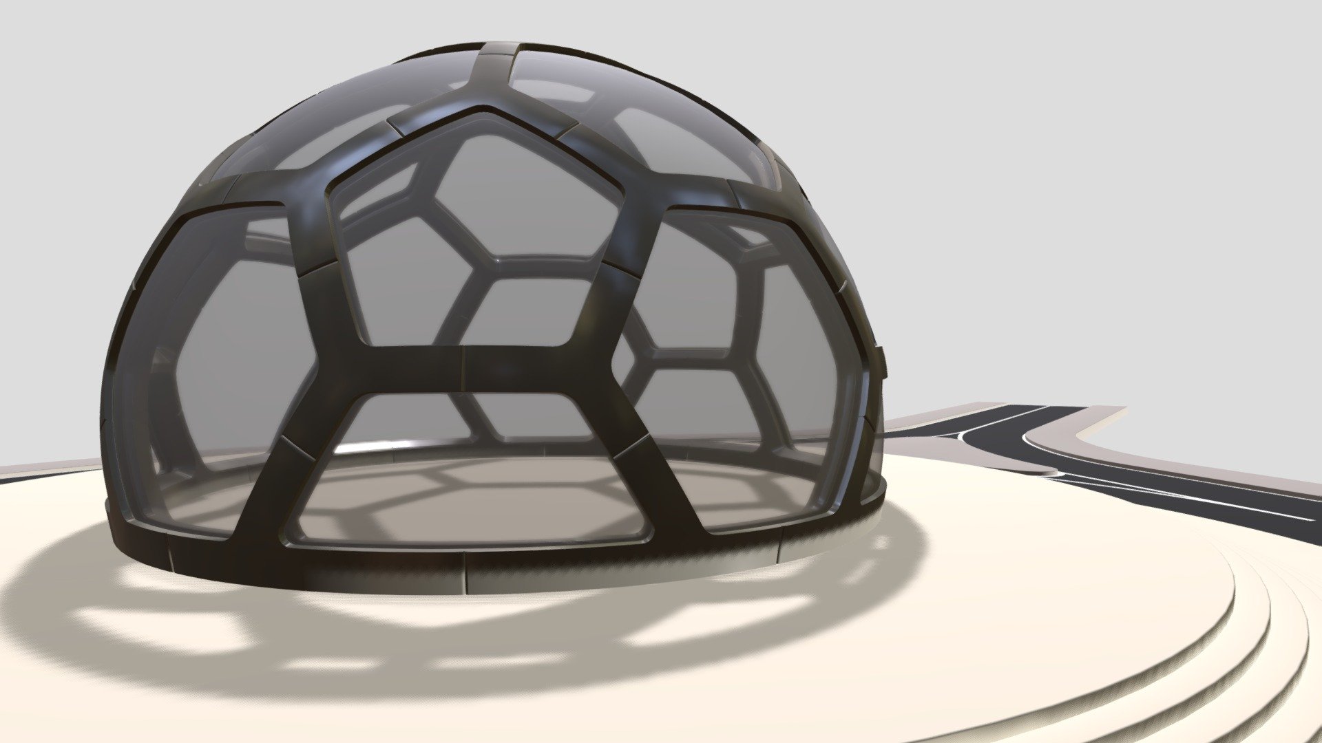 Small Hexagon glass dome - Download Free 3D model by Metaversalarts (@rogerbootsma) [c152ae9 ...