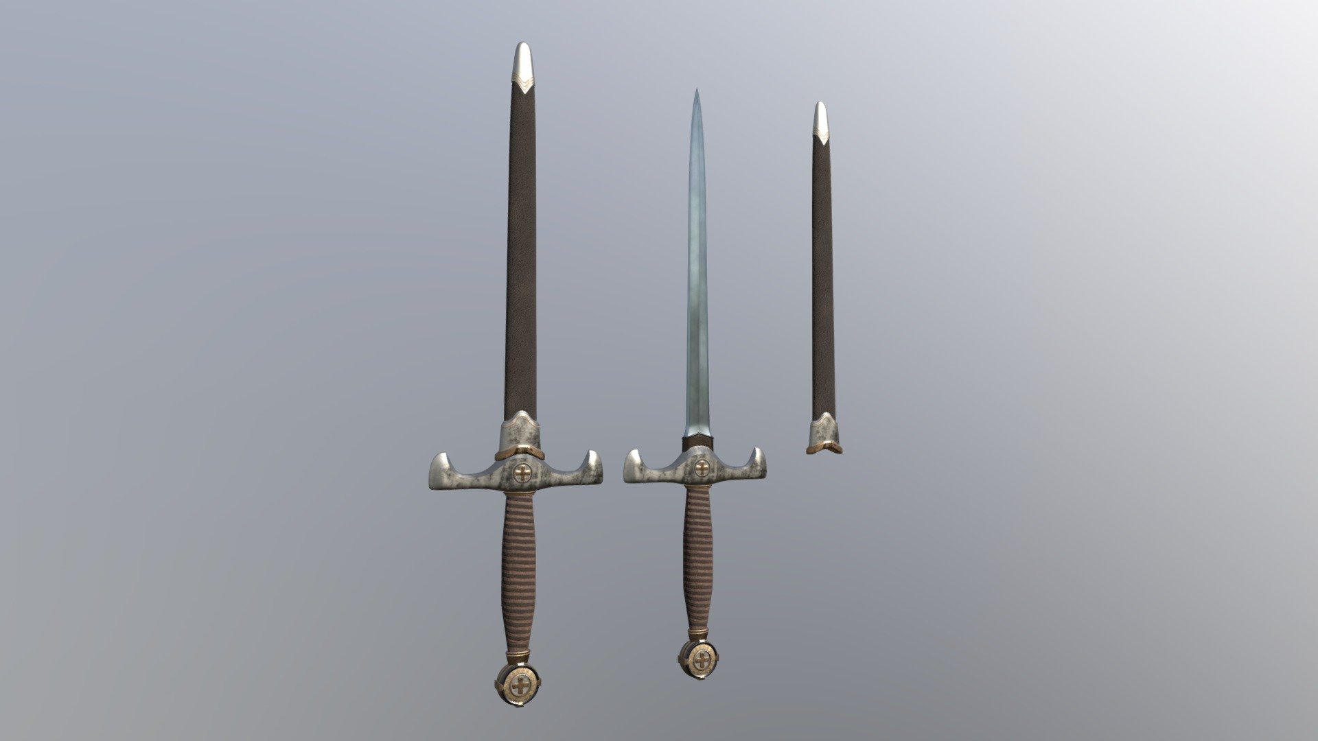 Medieval Knight’s Dagger Short Sword - Download Free 3D model by James ...