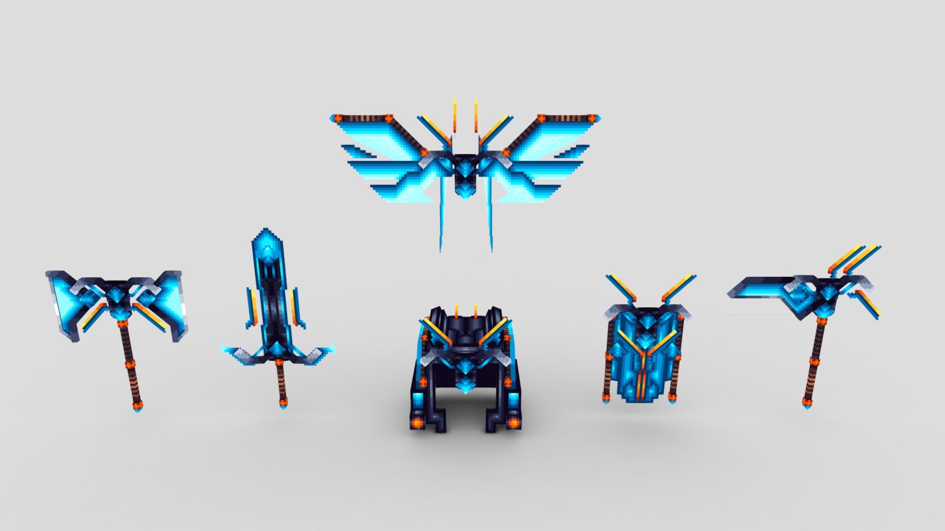 Crystal Weapon Set - Buy Royalty Free 3D model by EliteCreatures ...