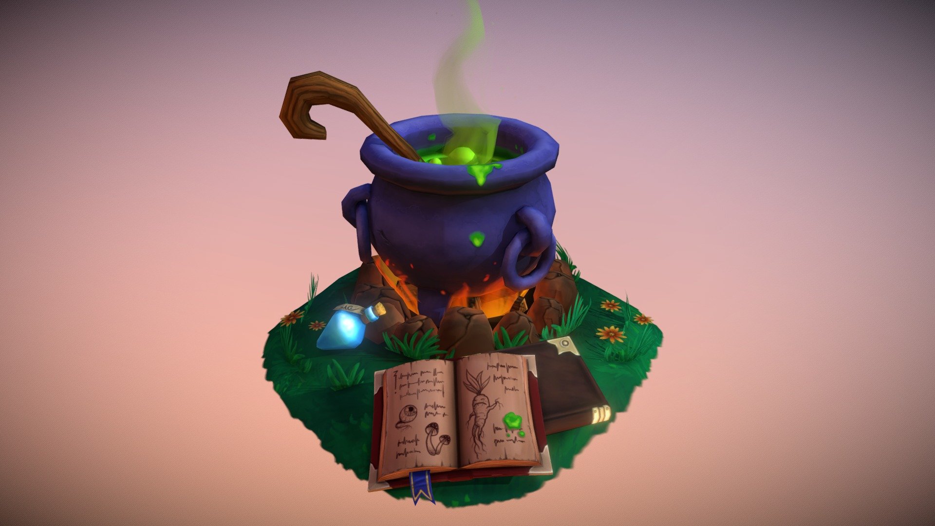 Witch's Cauldron - 3D model by smallBananaWani [c15df66] - Sketchfab