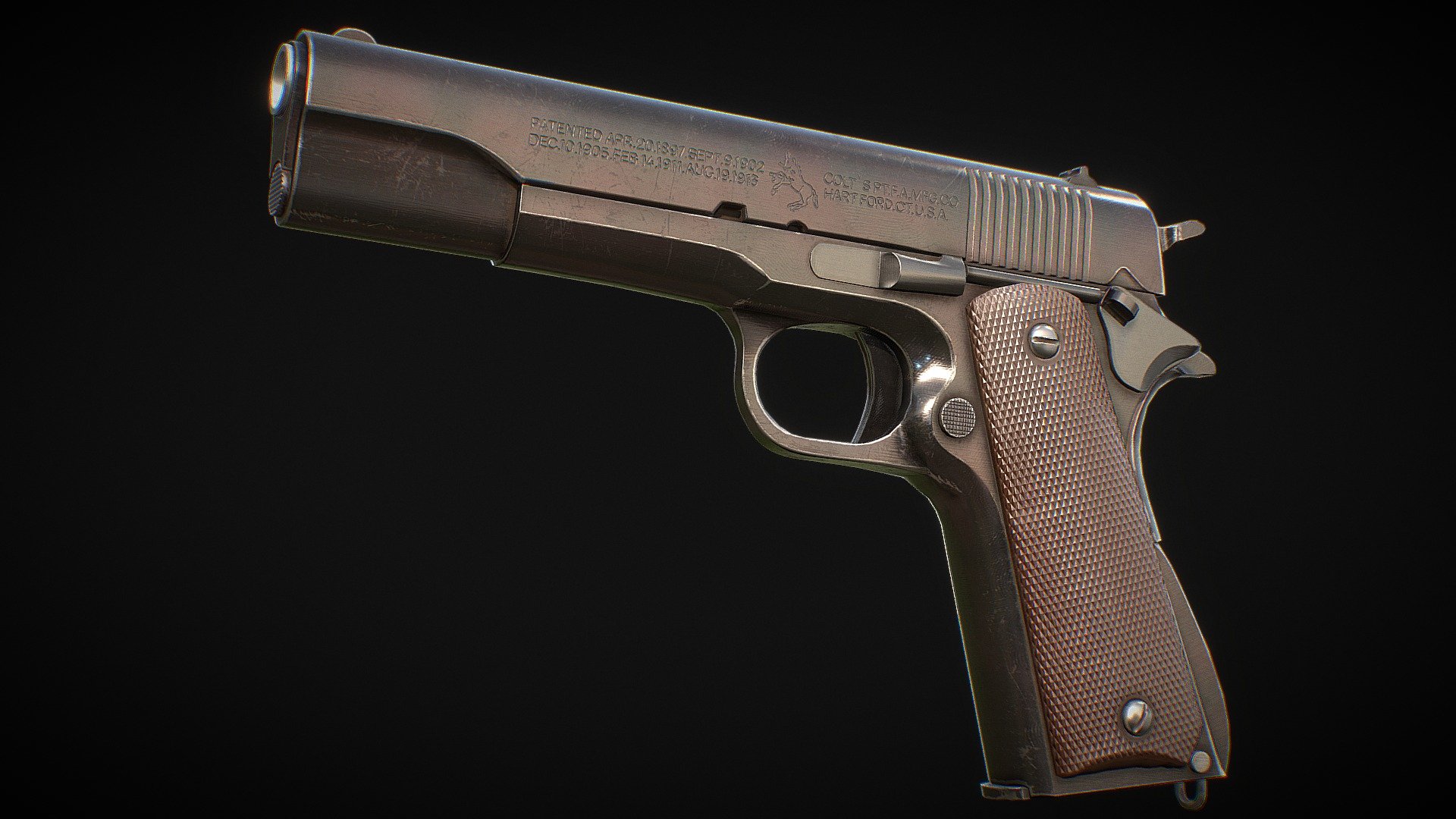 Colt 1911 - 3D model by BRAIN_ZIP [c16d4f2] - Sketchfab