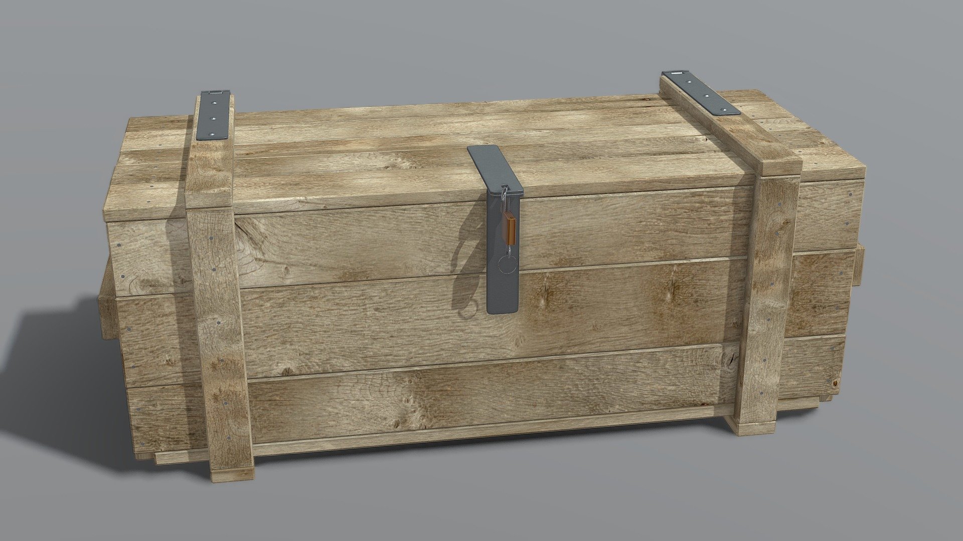 Brand New Wooden Crate / Box With Lock - Buy Royalty Free 3D model by ...