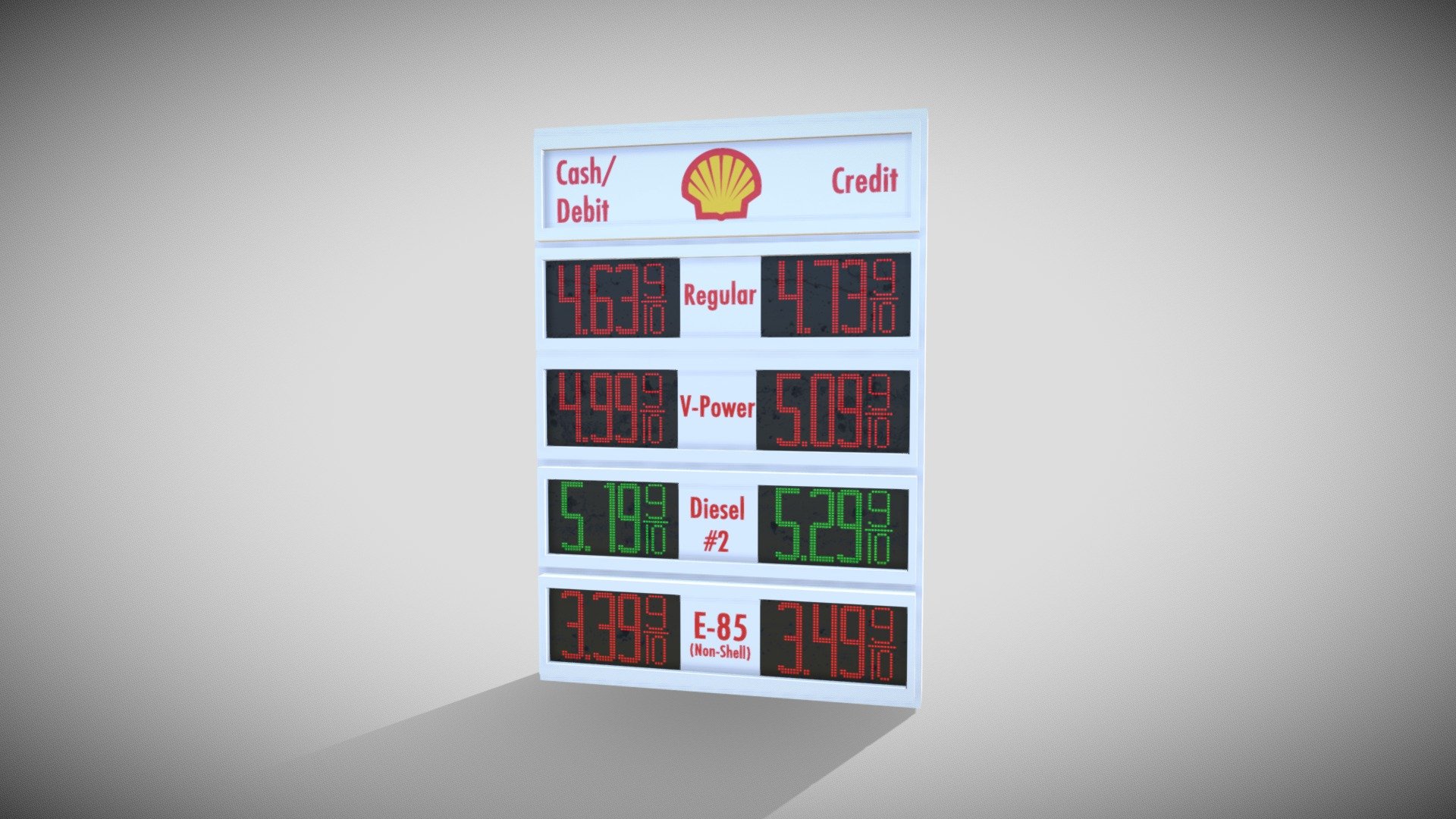 Shell Gas Station Sign Small - Download Free 3D model by JackMitchell01 ...