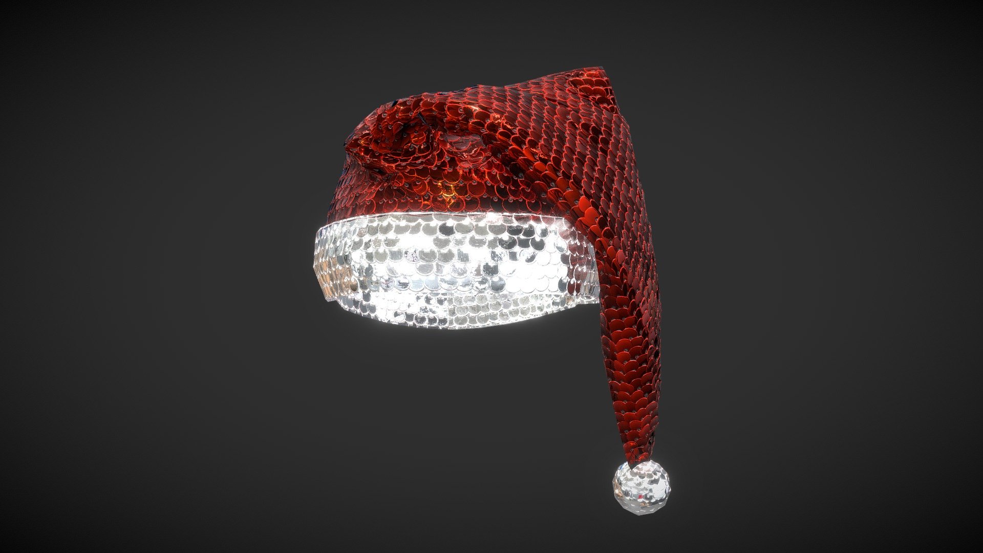 Sequin Santa Claus Hat - low poly - Buy Royalty Free 3D model by ...
