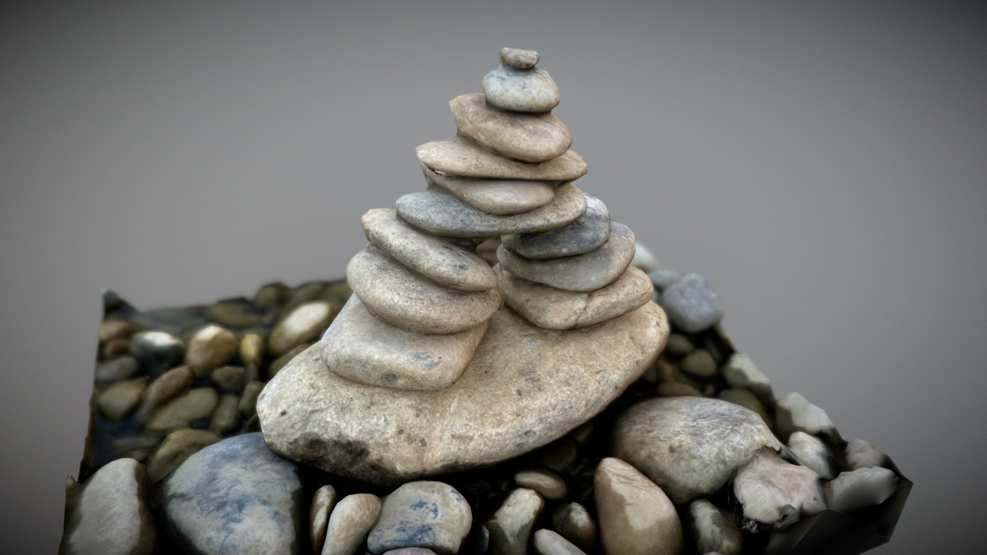 Stacking of pebbles in pyramid shape - 3D model by Mickanside [c1758f2 ...