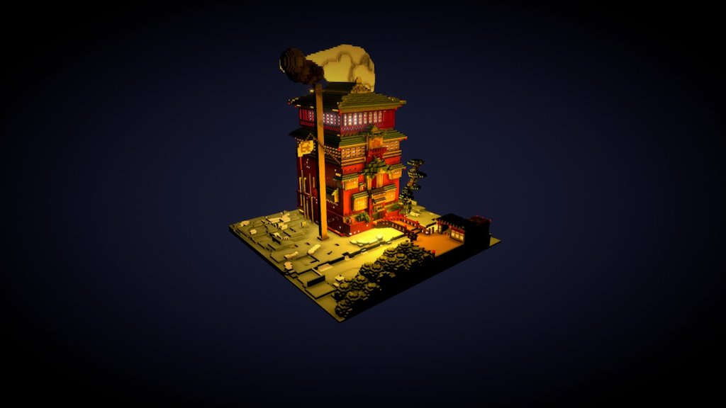 Spirited Away ( Chihiro ) House Night - 3D model by Cromlek ...