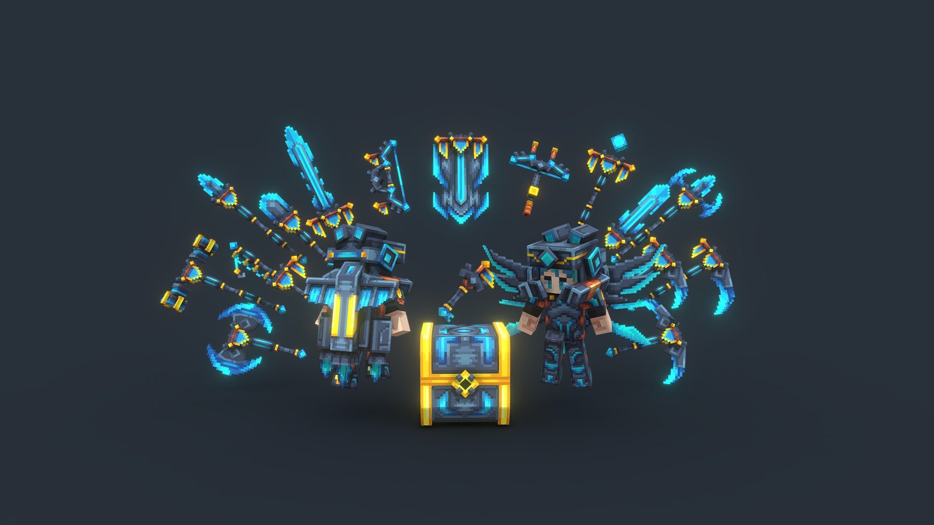 Lightning Power Weapons & Tools Set - 3D model by Polygony (@polygonymc ...
