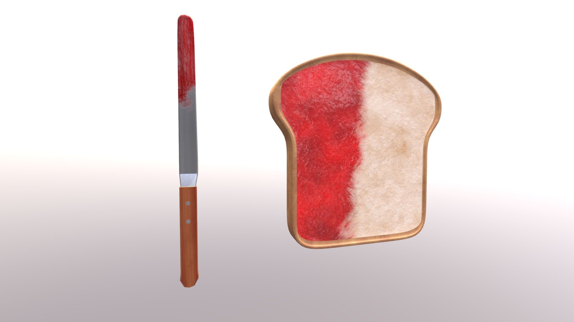 toast＆ jam knife - 3D model by linjoyu [c17958f] - Sketchfab