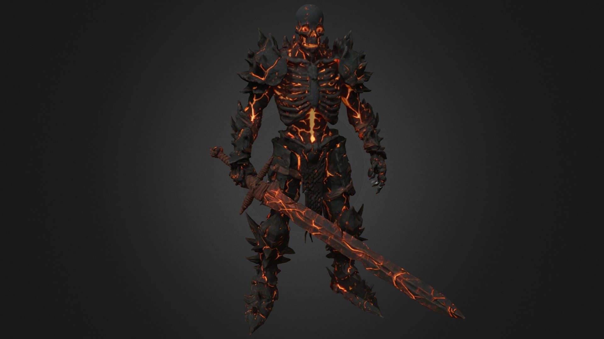Fire Death Knight | Glowing Skeleton Warrior - 3D model by Pigcraft ...